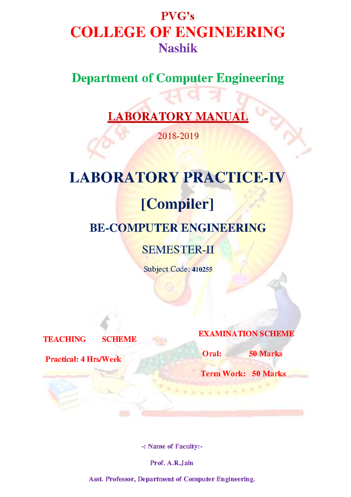 Lp iv compiler lab manual - PVG’s COLLEGE OF ENGINEERING Nashik ...