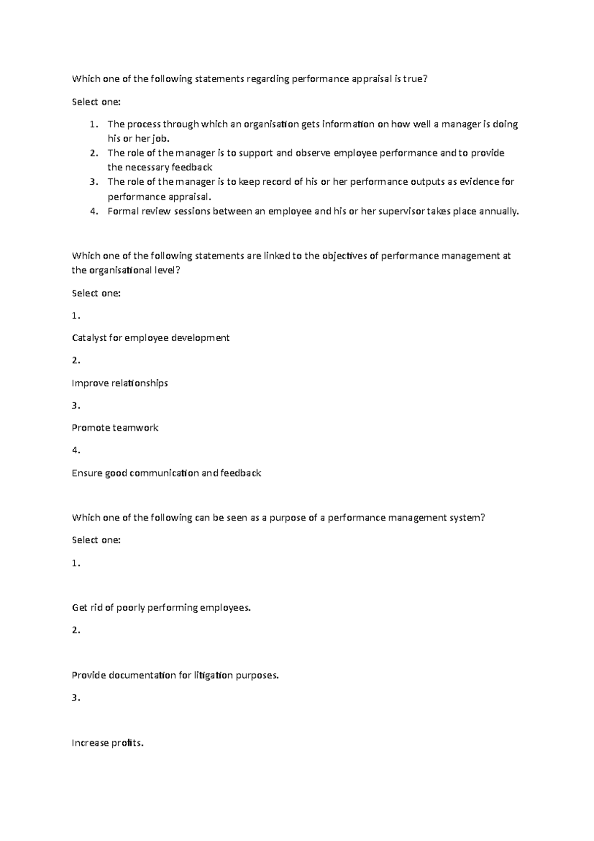 HRM2604 ass 1 - essays - Which one of the following statements ...