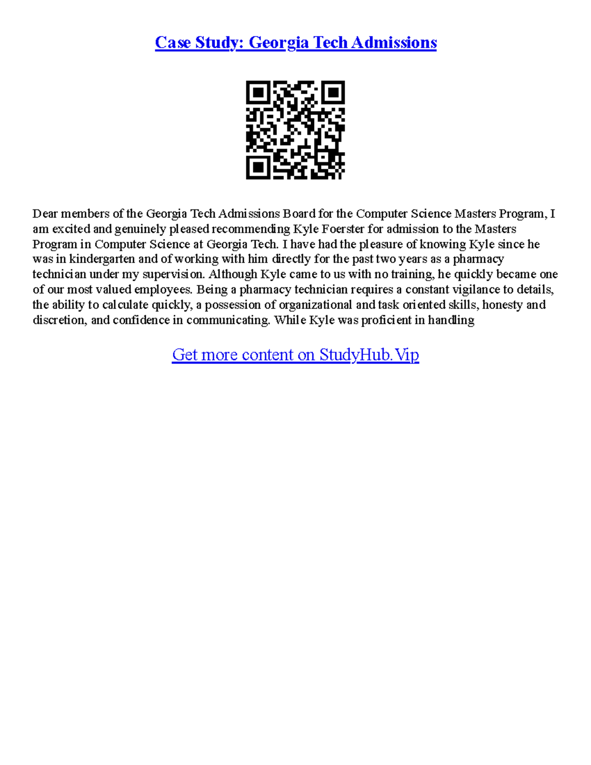 Uf Admissions Essay - Case Study: Georgia Tech Admissions Dear members ...