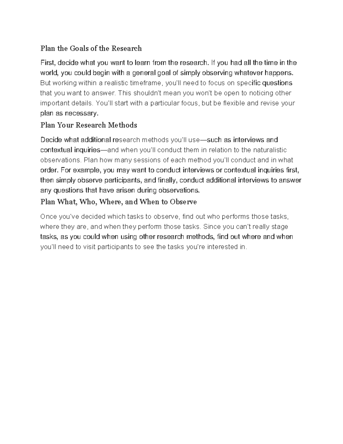 Plan the Goals of the Research - Plan the Goals of the Research First ...