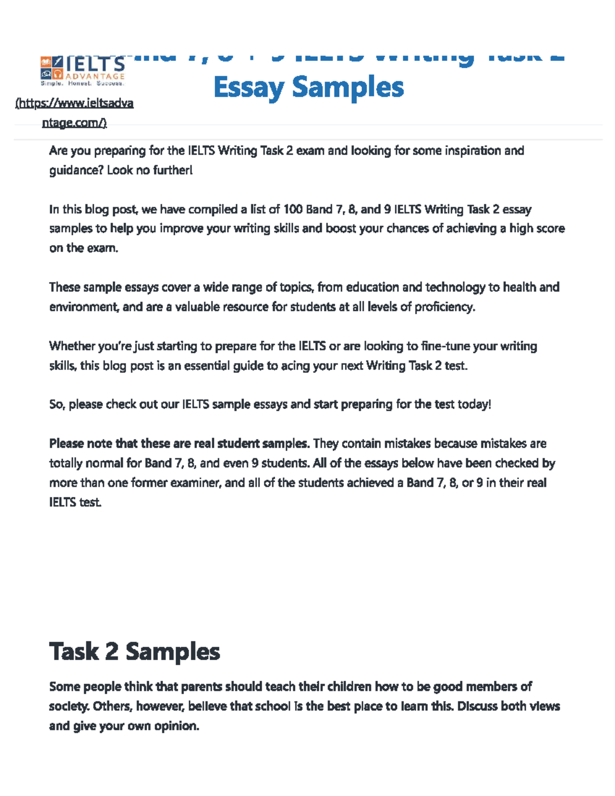Ielts 100 Sample Answers - 410-E11-LA INTRODUCT - Studocu