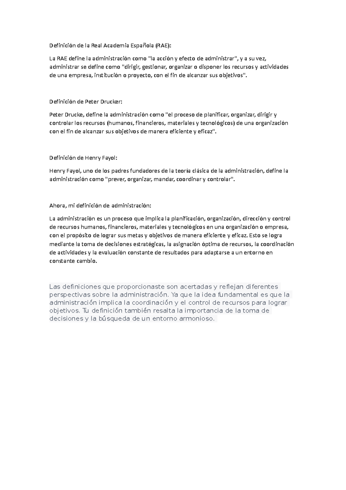 Adm foro - La RAE define la administración como "la acción y efecto de ...