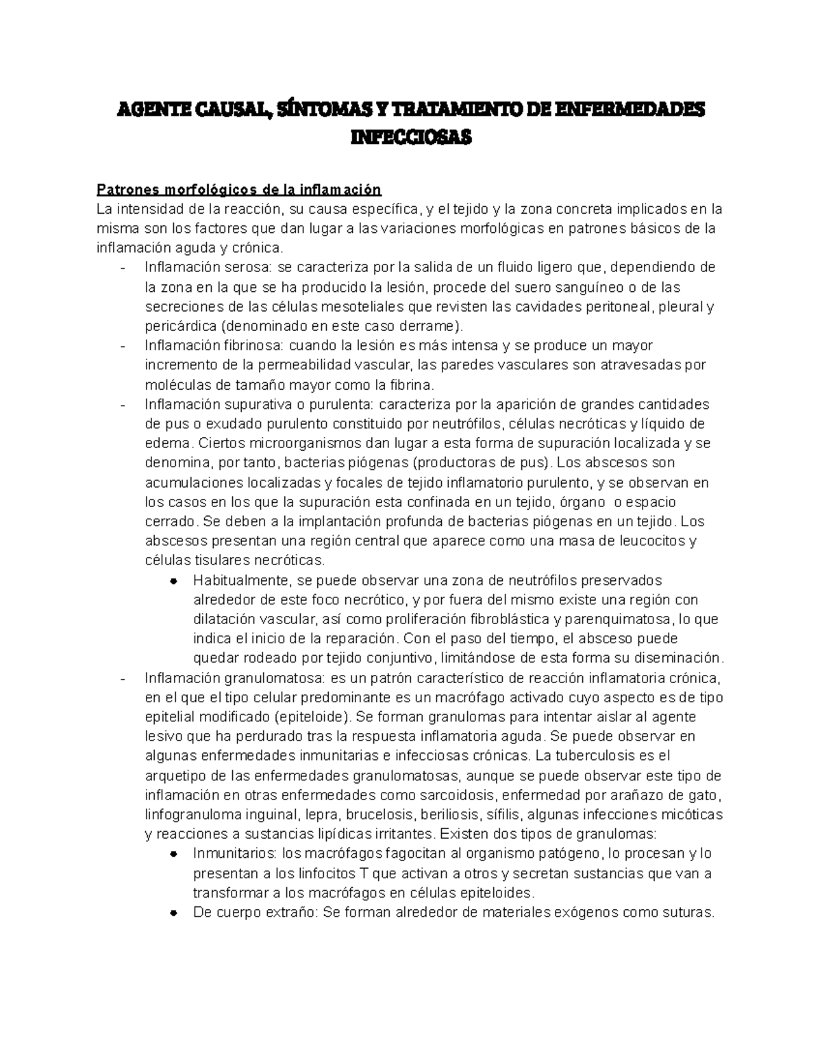 Agente Causal, Síntomas Y Tratamiento DE Enfermedades Infecciosas ...