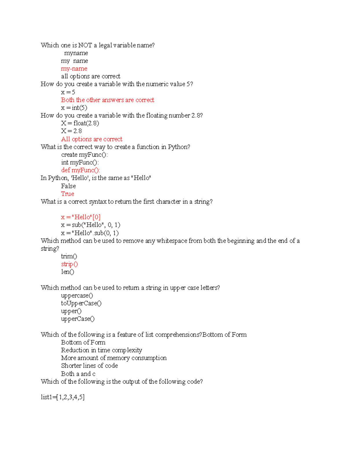 Sample python - 12345 - Which one is NOT a legal variable name? _myname ...
