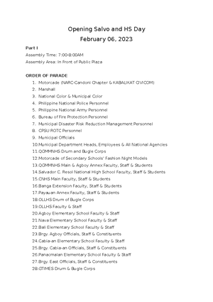 Opening Salvo and HS Day 2023 2 - Opening Salvo and HS Day February 06 ...
