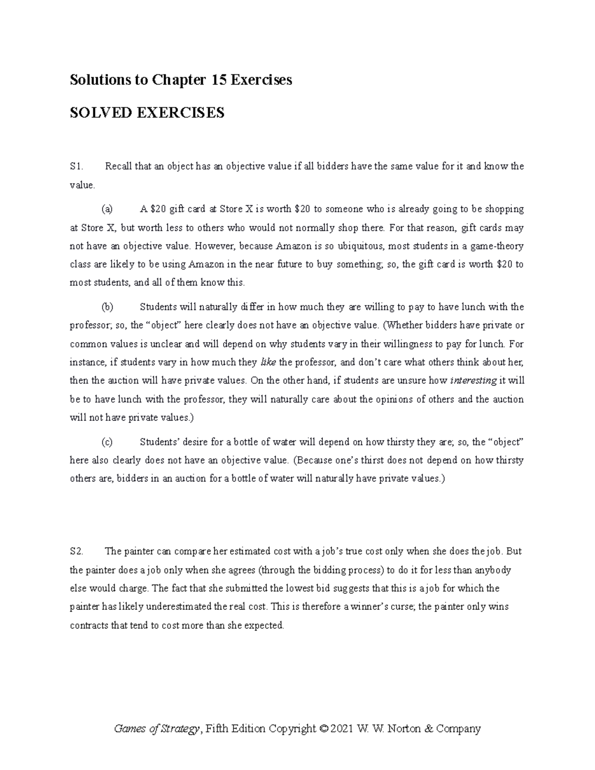 GOS5 CH15 solutions solved - Solutions to Chapter 15 Exercises SOLVED EXERCISES S1. Recall that ...