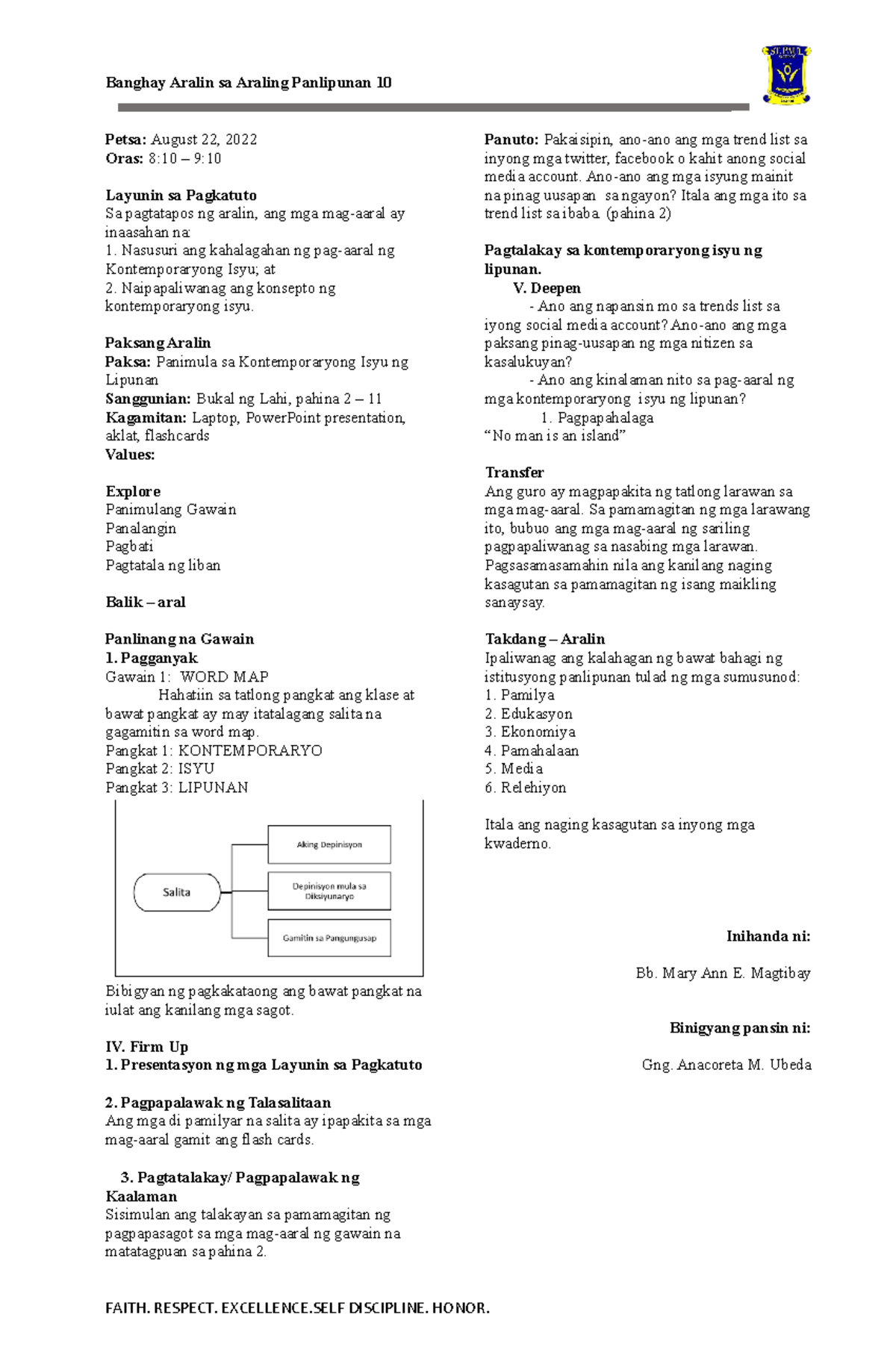 LP AP 10 - 1 - thanks - Banghay Aralin sa Araling Panlipunan 10 Petsa ...