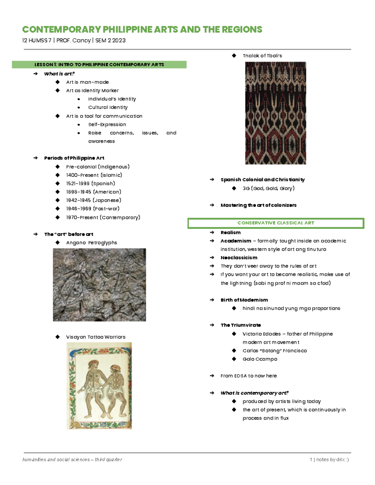 CPAR- Notes - n/a - 12 HUMSS 7 | PROF. Canoy | SEM 2 2023 LESSON 1 ...