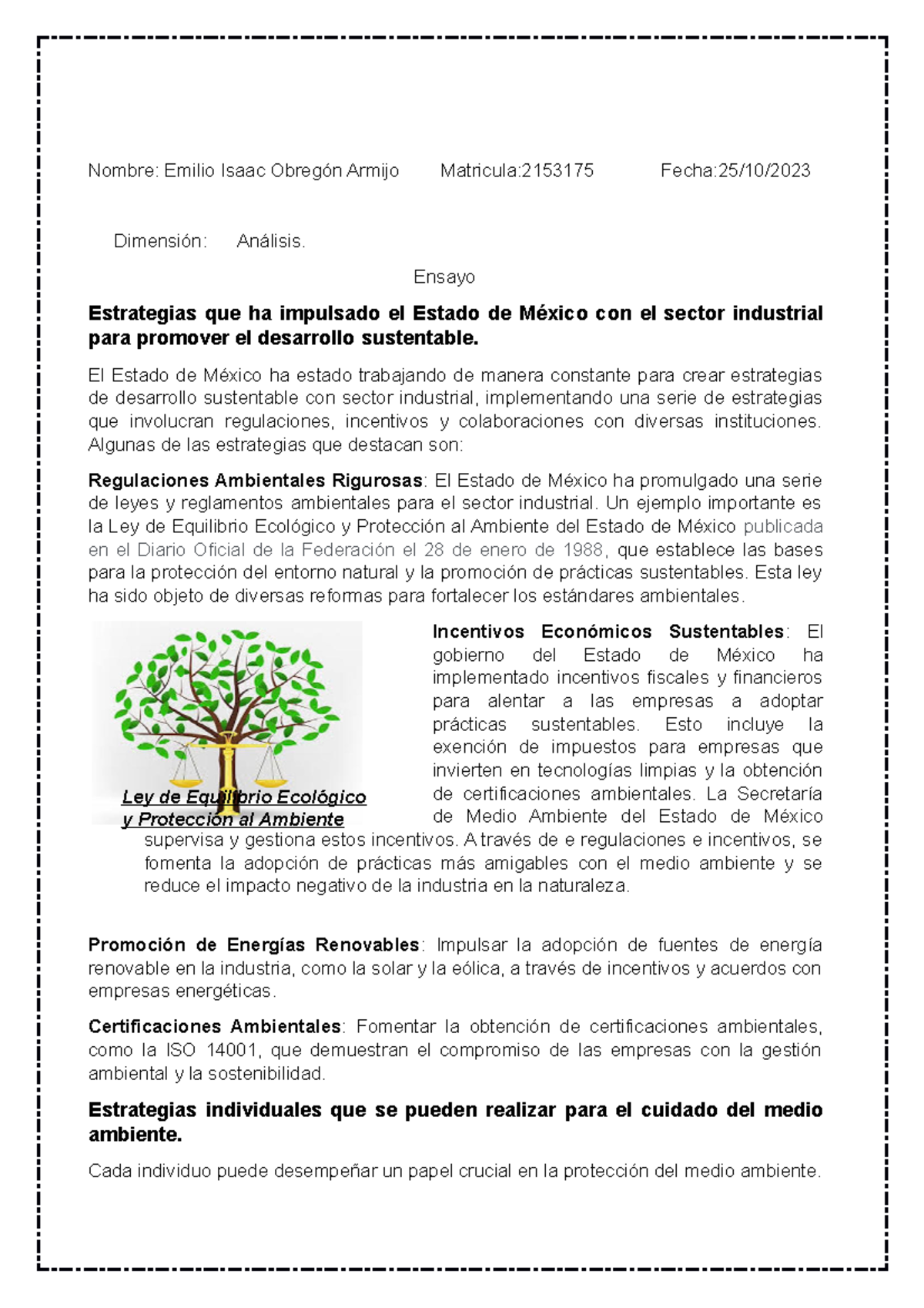 Historia ensayo - Espero funcione - Nombre: Emilio Isaac Obregón Armijo ...