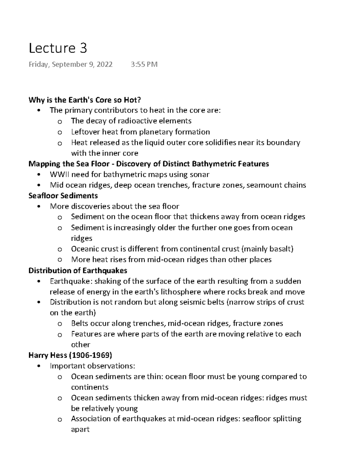 Lecture 3 104 - Why is the Earth's Core so Hot? The primary ...