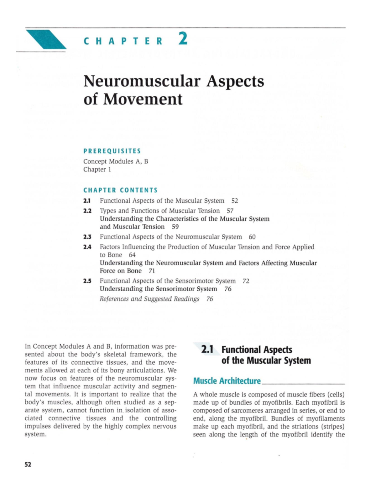 Chapter 2 - CHAPTER 2 Neuromuscular Aspects of Movement PREREQUISITES ...