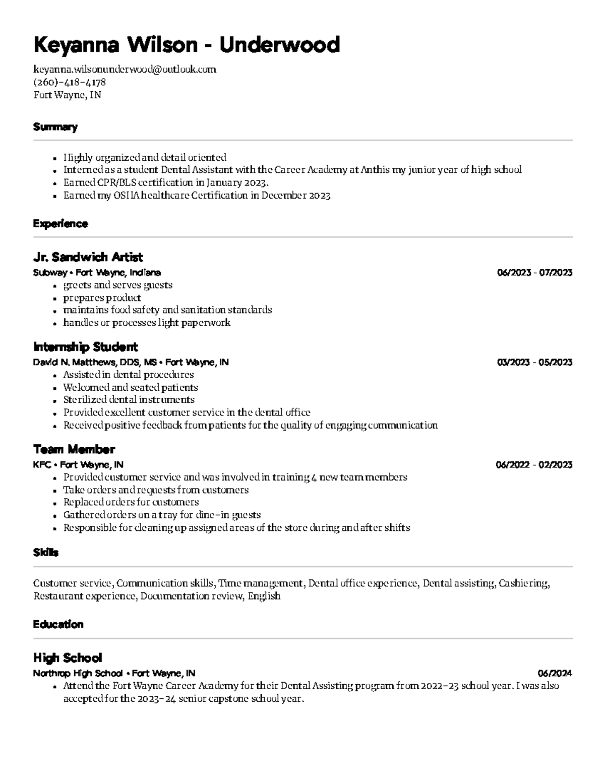 My Resume - - Studocu