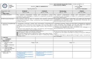 Week 1 MIL - Lesson Plan in Media and Information Literacy First ...