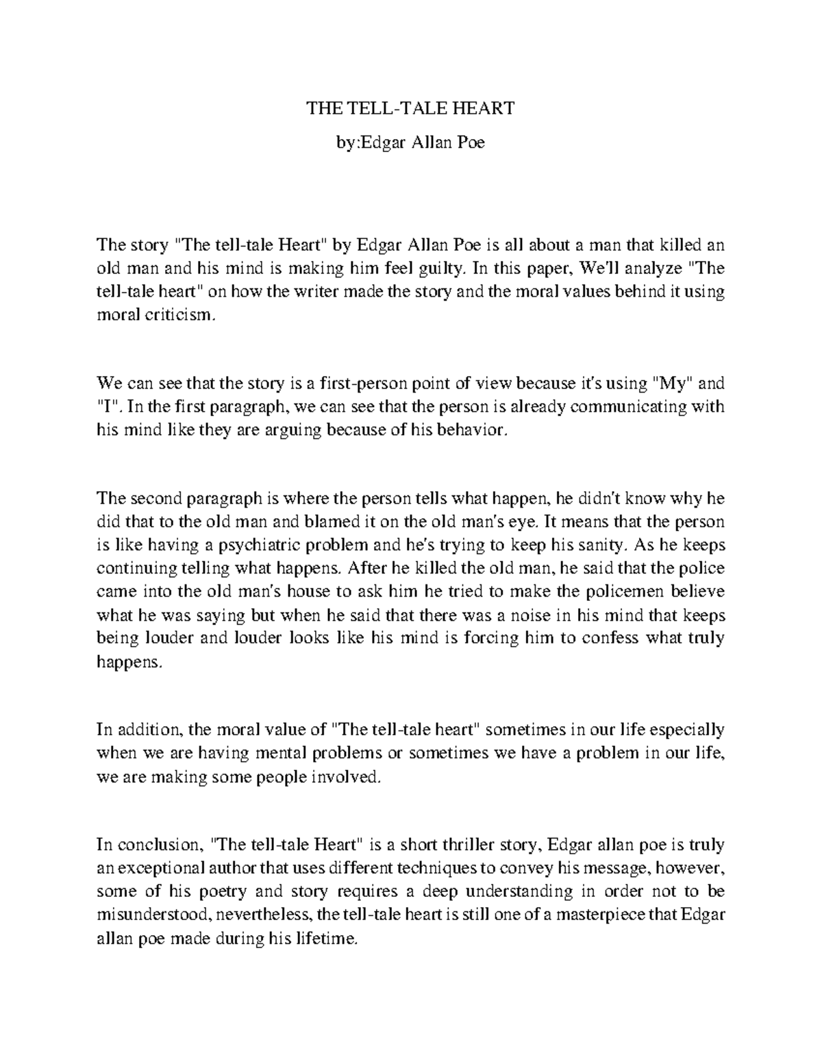 Dl kayo word - It is a module. - THE TELL-TALE HEART by:Edgar Allan Poe ...