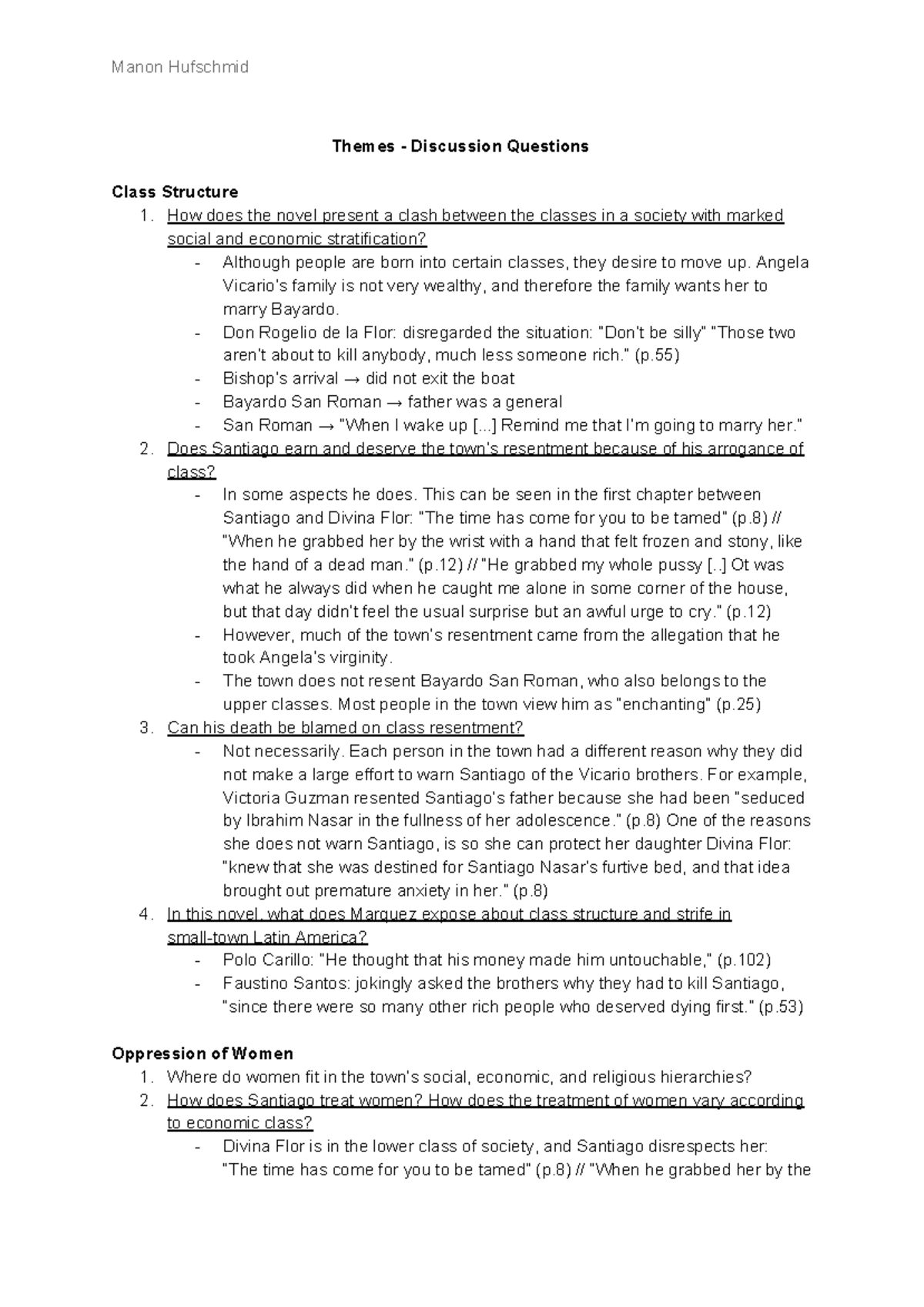 Themes - Discussion Questions - How does the novel present a clash ...