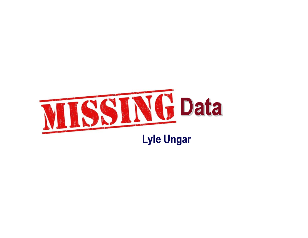 Missing data - Studocu