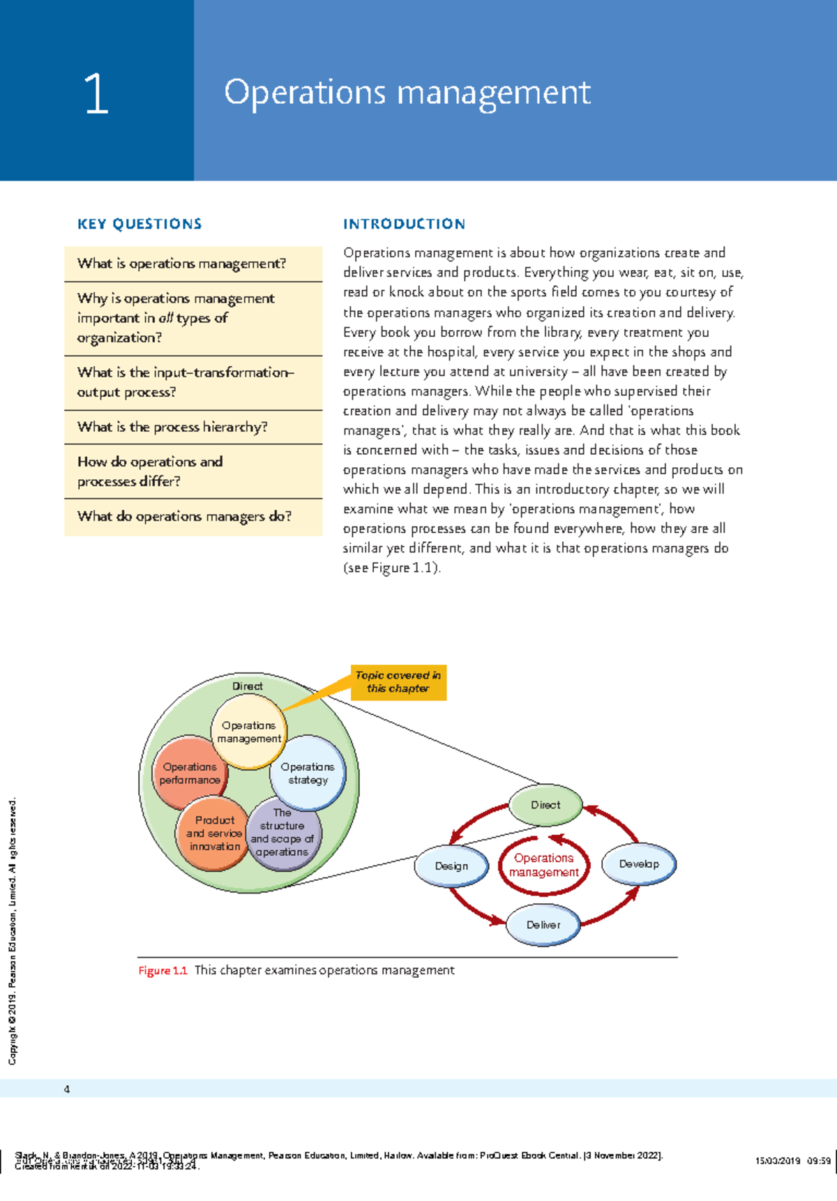 Operations Management - (PART ONE Directing THE Operation ) - 4 ...