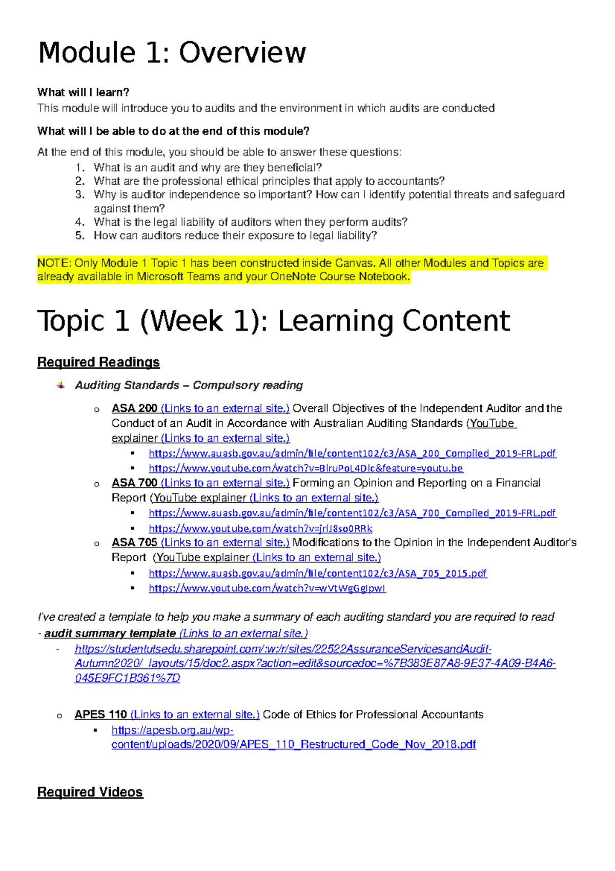 Topic 1 - Notes with answers - Module 1: Overview What will I learn ...