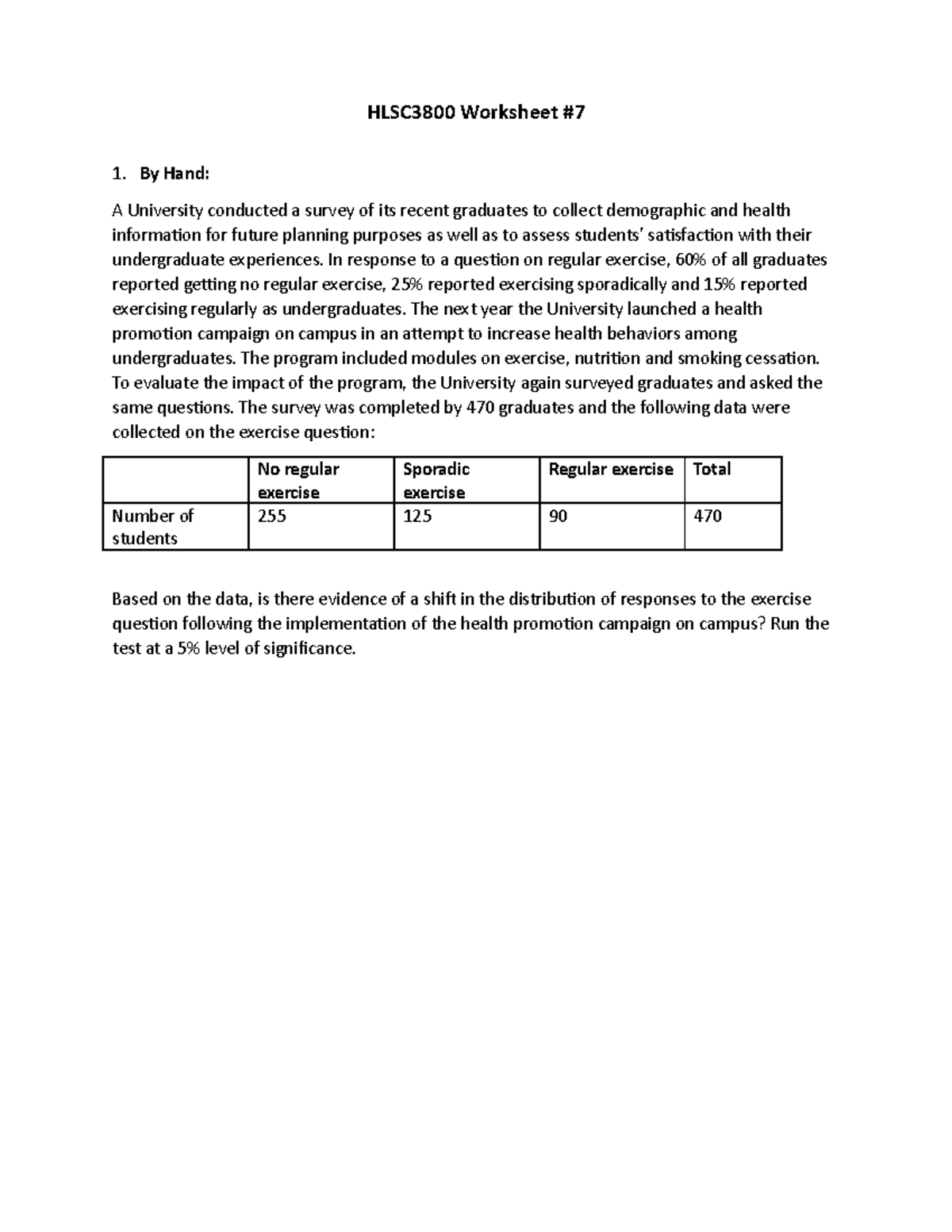Worksheet 7 - practice problems - HLSC3800 Worksheet By Hand: A ...