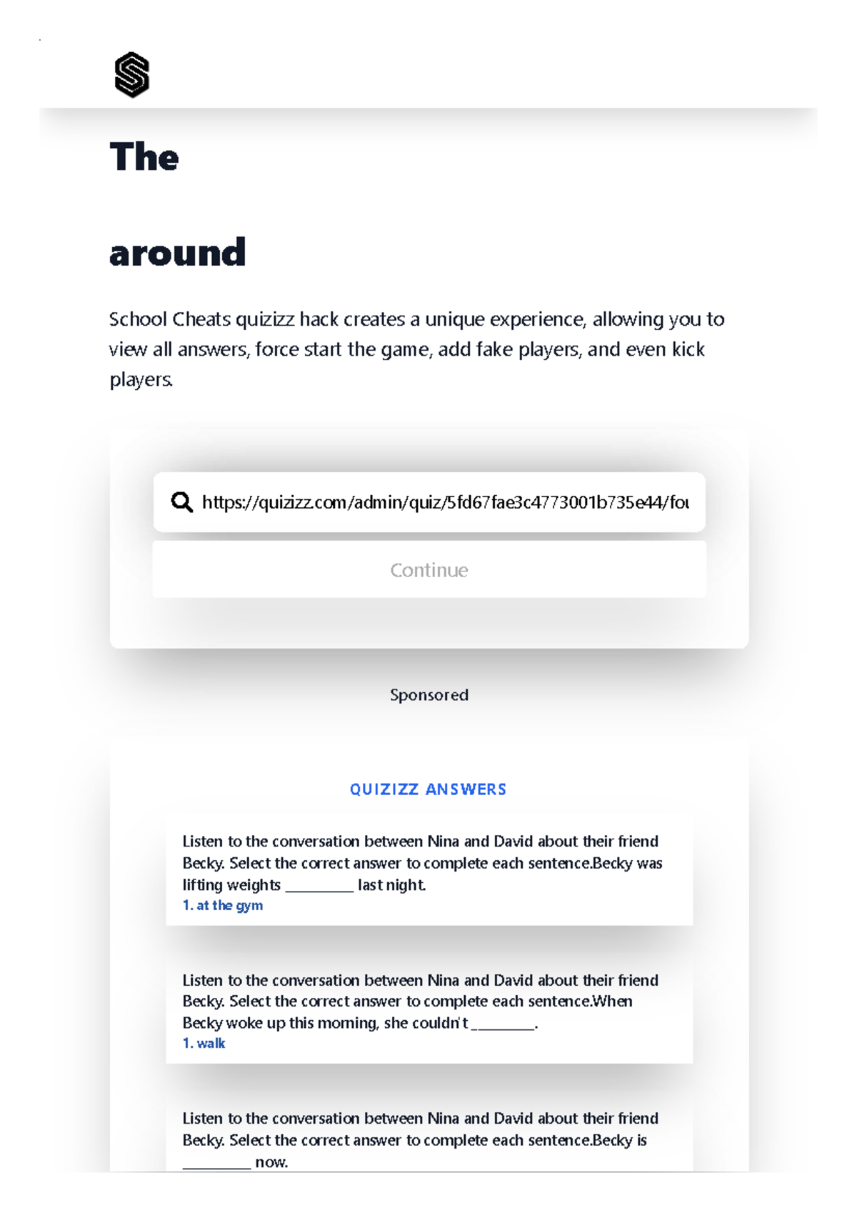 Unit2 - mmmmmmmmmm - The around🚀 School Cheats quizizz hack creates a ...