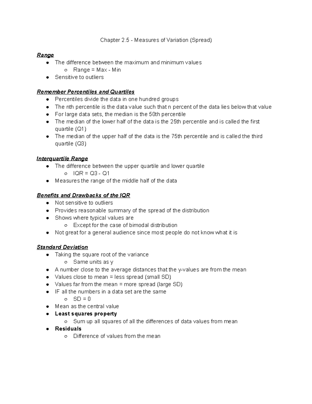 Chapter 2 5 Measures Of Variation Spread Chapter 2 Measures Of Variation Spread Range