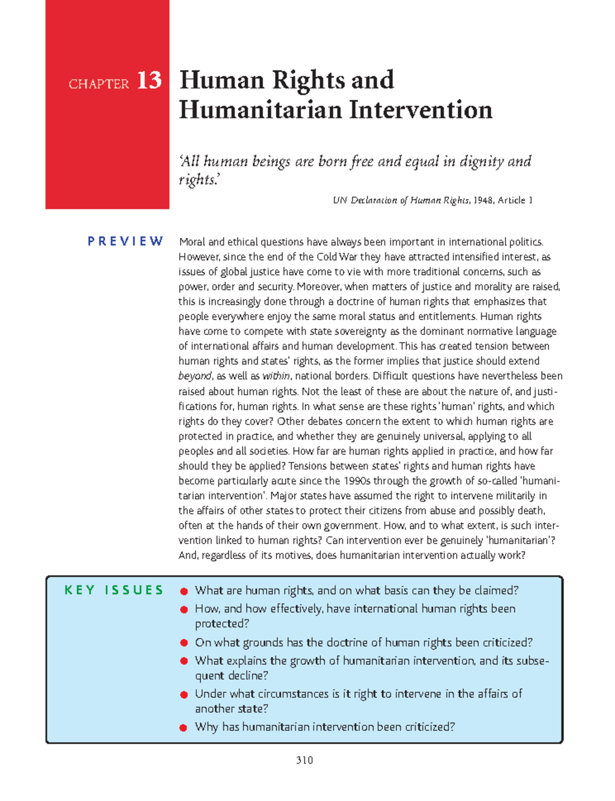 Chapter 13 Human Rights - 310 CHAPTER 13 Human Rights and Humanitarian ...