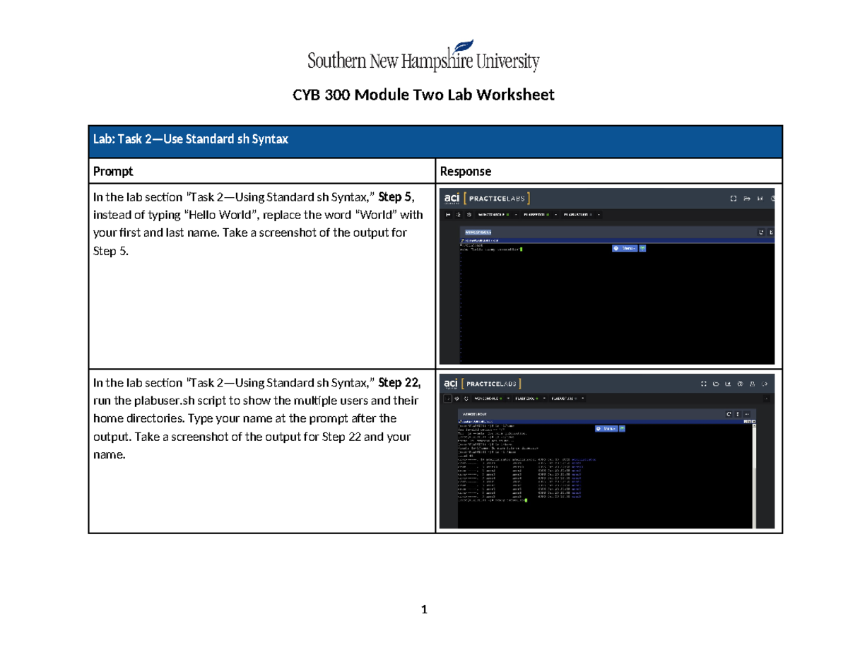 CYB 300 Module Two Lab Worksheet Tommy Tarawallie - CYB 300 Module Two Lab Worksheet Lab: Task 2 ...