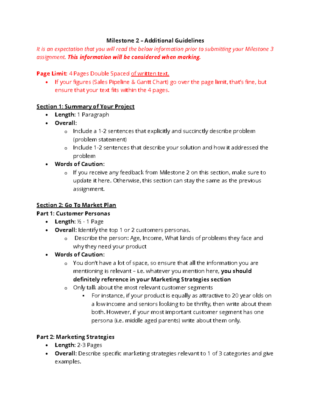 (B) Milestone 3 - Additional Guidelines - Milestone 2 – Additional ...