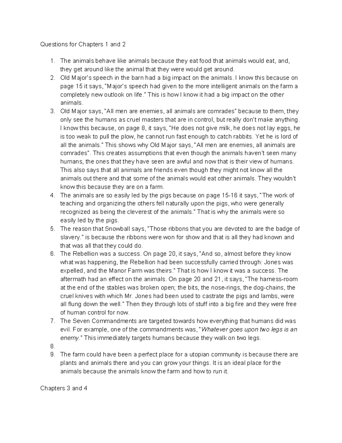 Animal Farm - Very great summary with lots of details. - Questions for ...