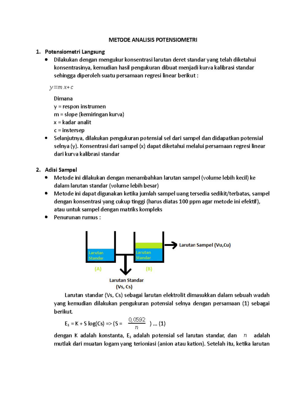 Metode Analisis Potensiometri - METODE ANALISIS POTENSIOMETRI 1 ...