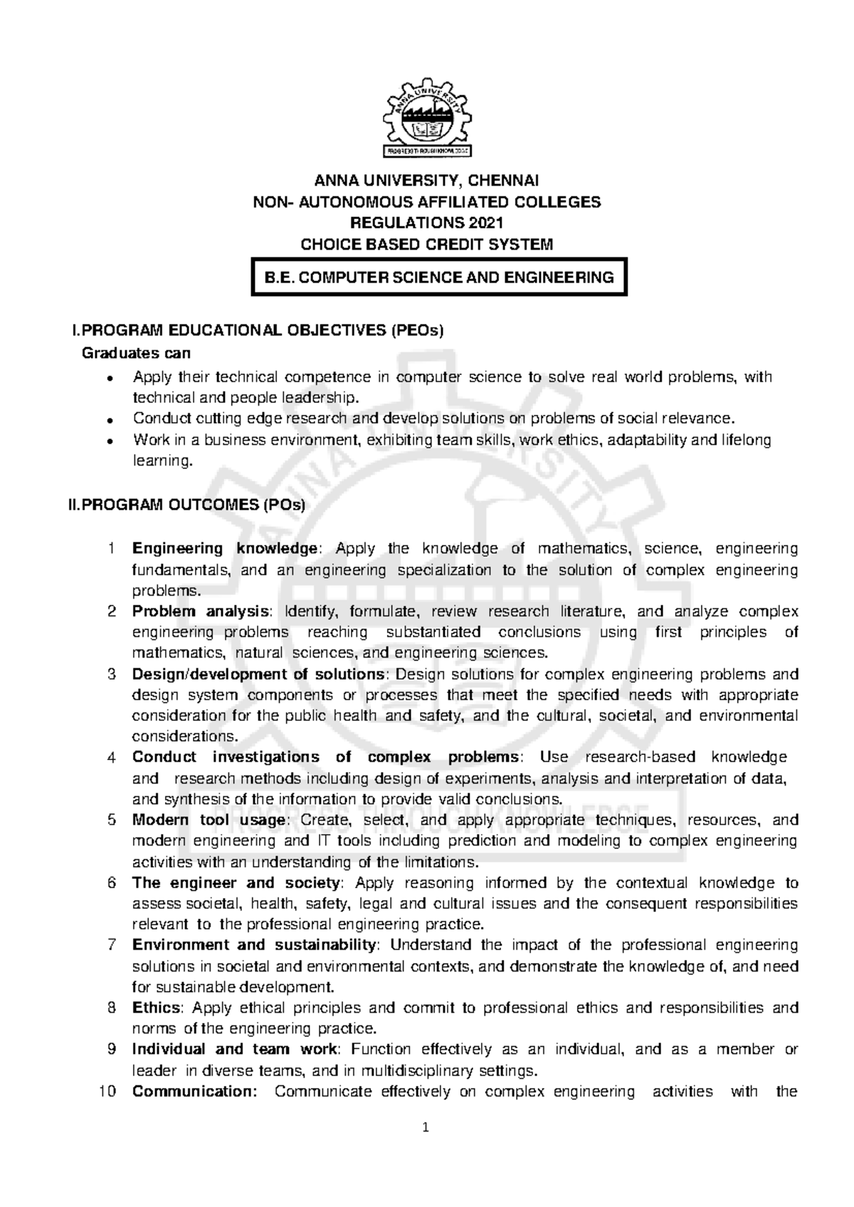 B - syllabus - ANNA UNIVERSITY, CHENNAI NON- AUTONOMOUS AFFILIATED ...