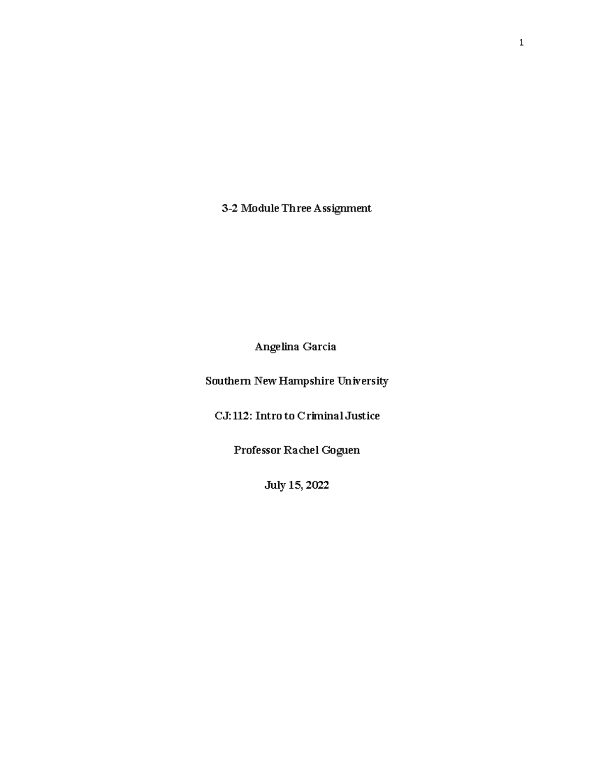 Module Three Assignment - 3-2 Module Three Assignment Angelina Garcia ...