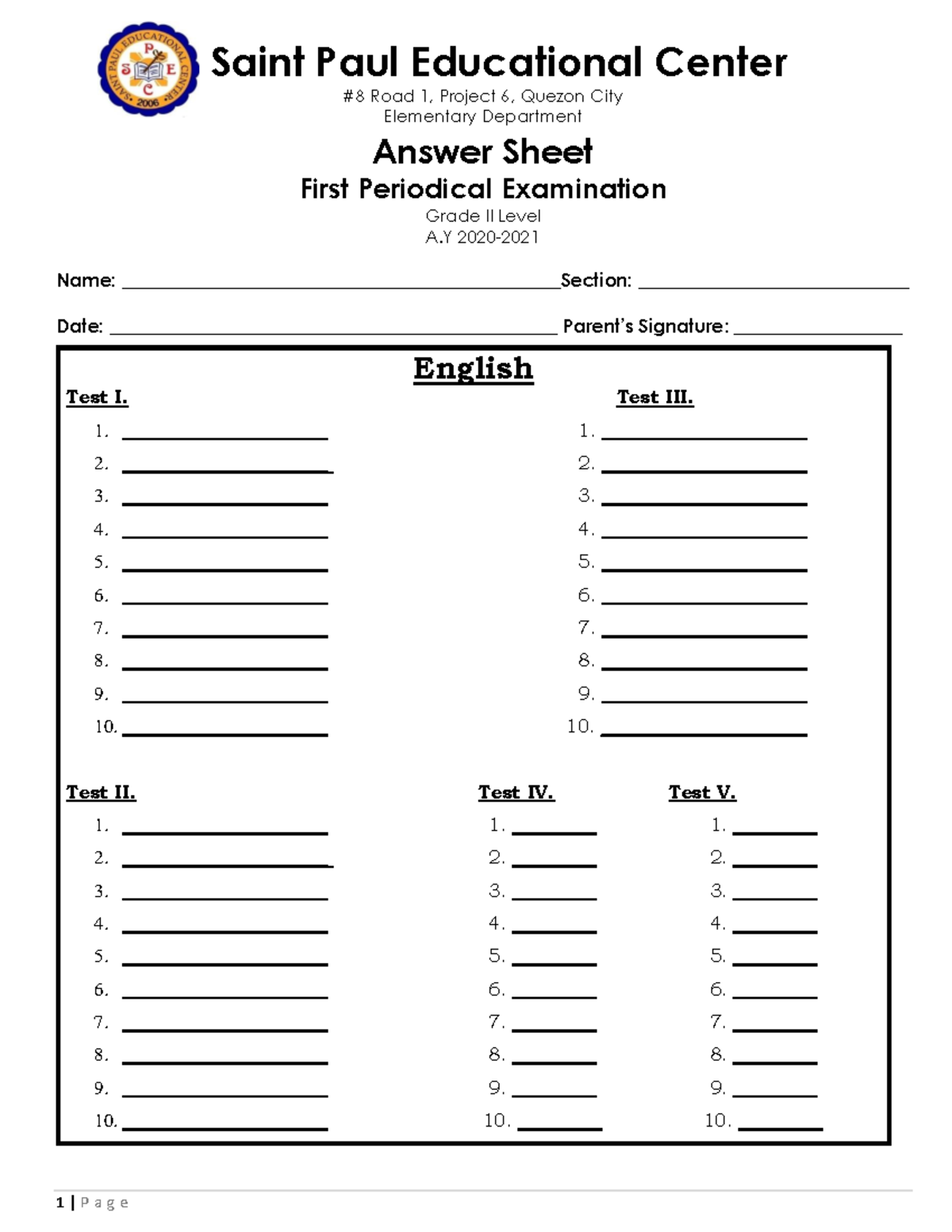 Answer Sheet Periodical EXAM - Art Appreciation - Studocu