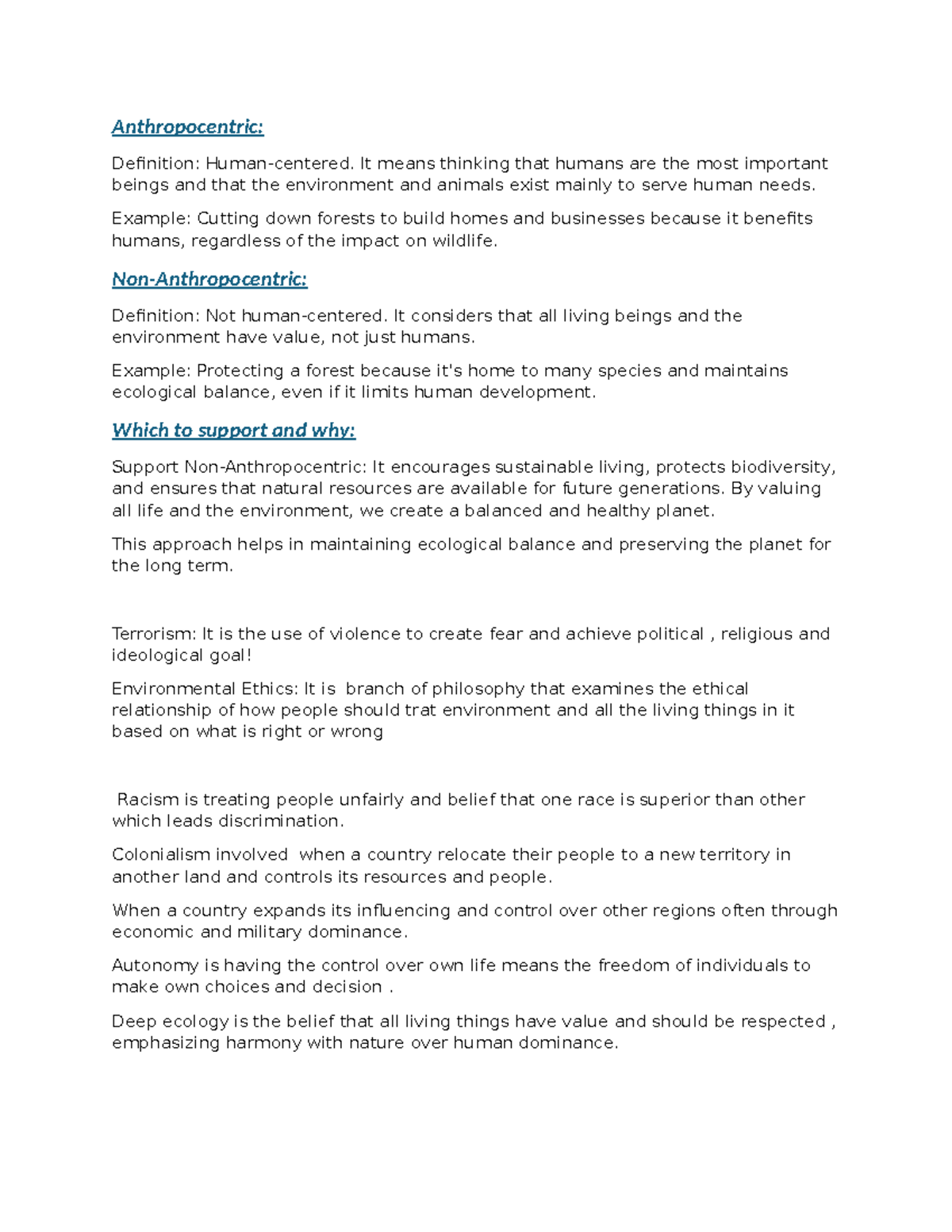 Anthropocentric - Anthropocentric: Definition: Human-centered. It means ...