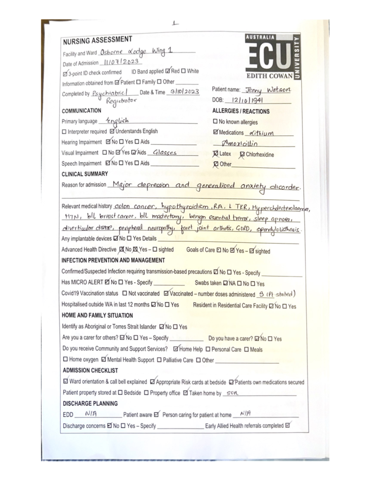 ECU 2 - Ecu nursing assessment - NPU2303 - Studocu