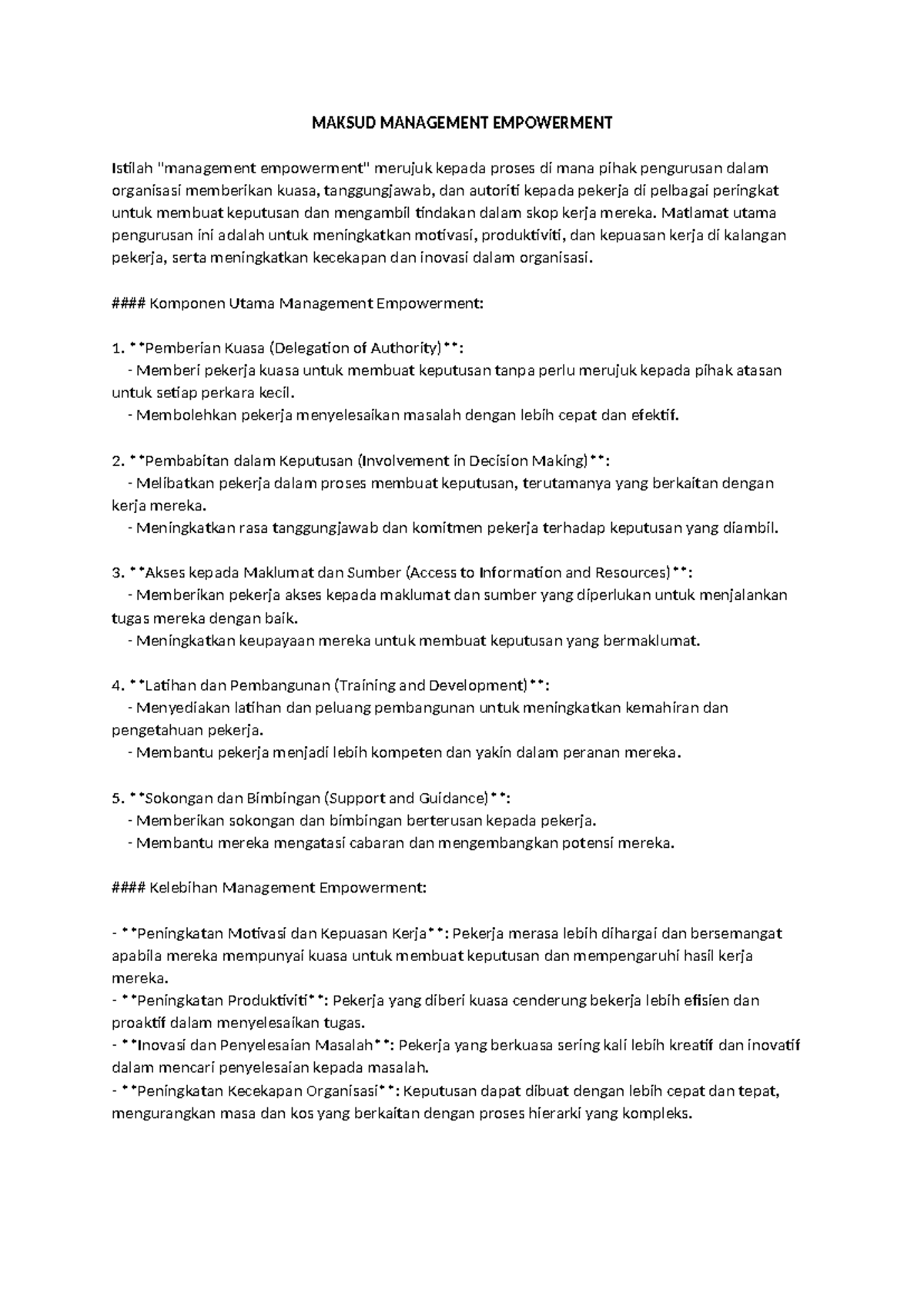 Maksud Management Empowerment - MAKSUD MANAGEMENT EMPOWERMENT Istilah ...