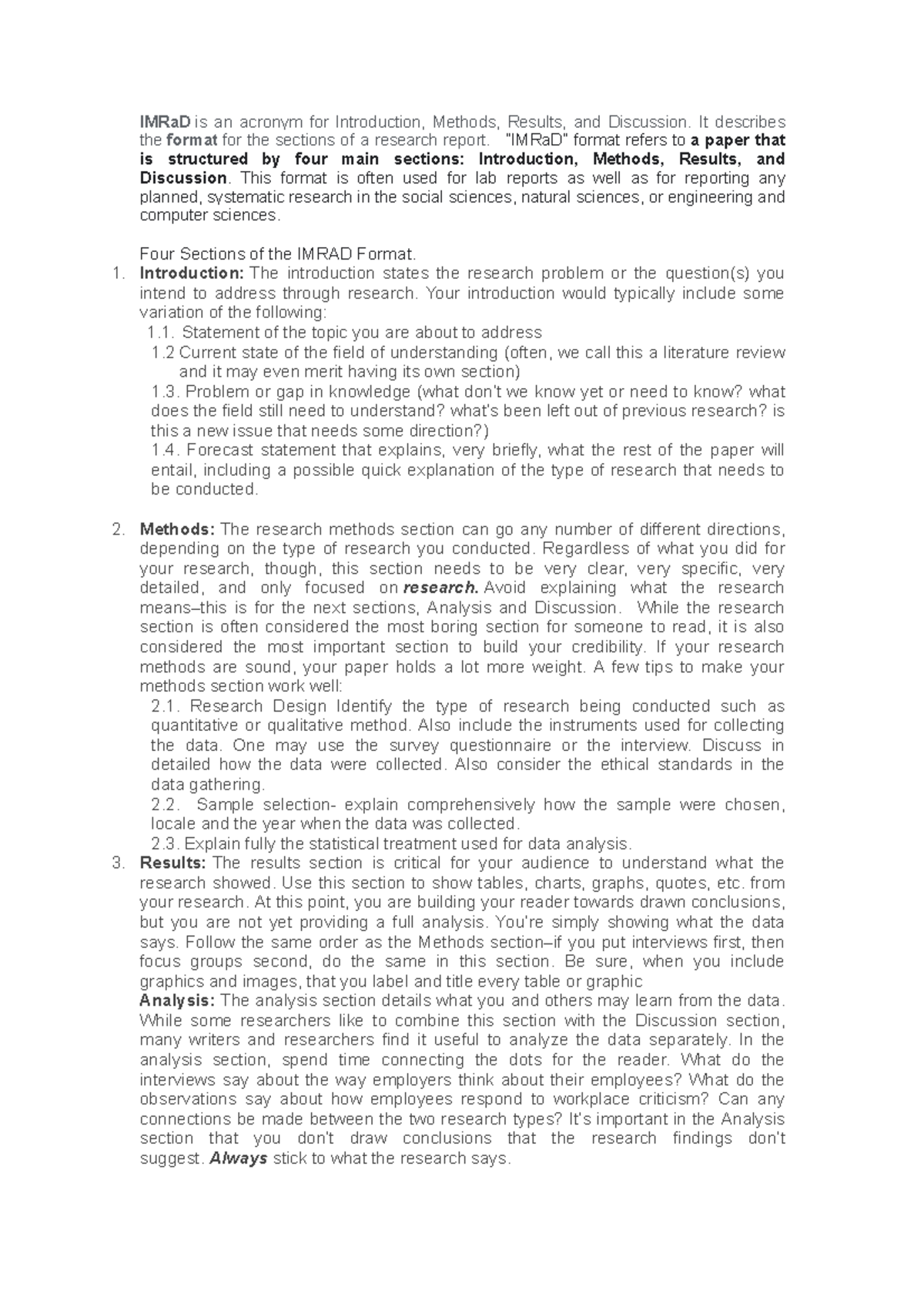 MRAD - How to do MRAD form in research - IMRaD is an acronym for ...