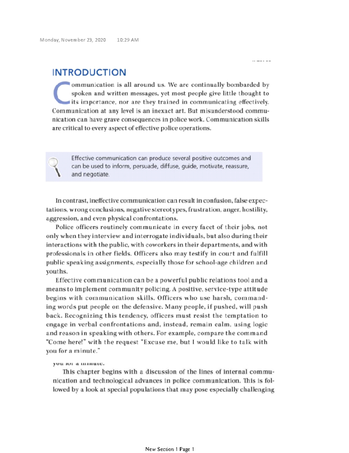 Police communication - Policing issues - sociology - Monday, November ...