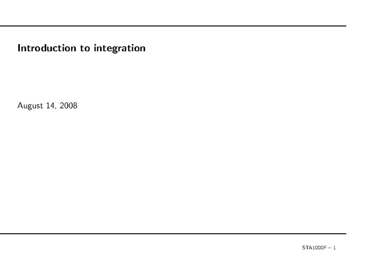 Integration Revision - MODULE 5 - Introduction to integration August 14 ...