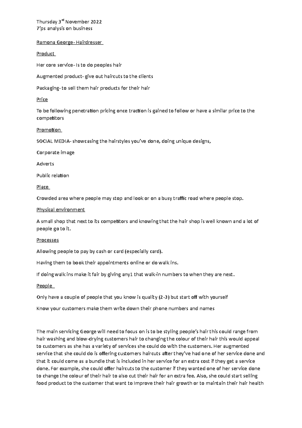 7 Ps Analysis All In The Document Thursday 3rd November 2022 7 ps