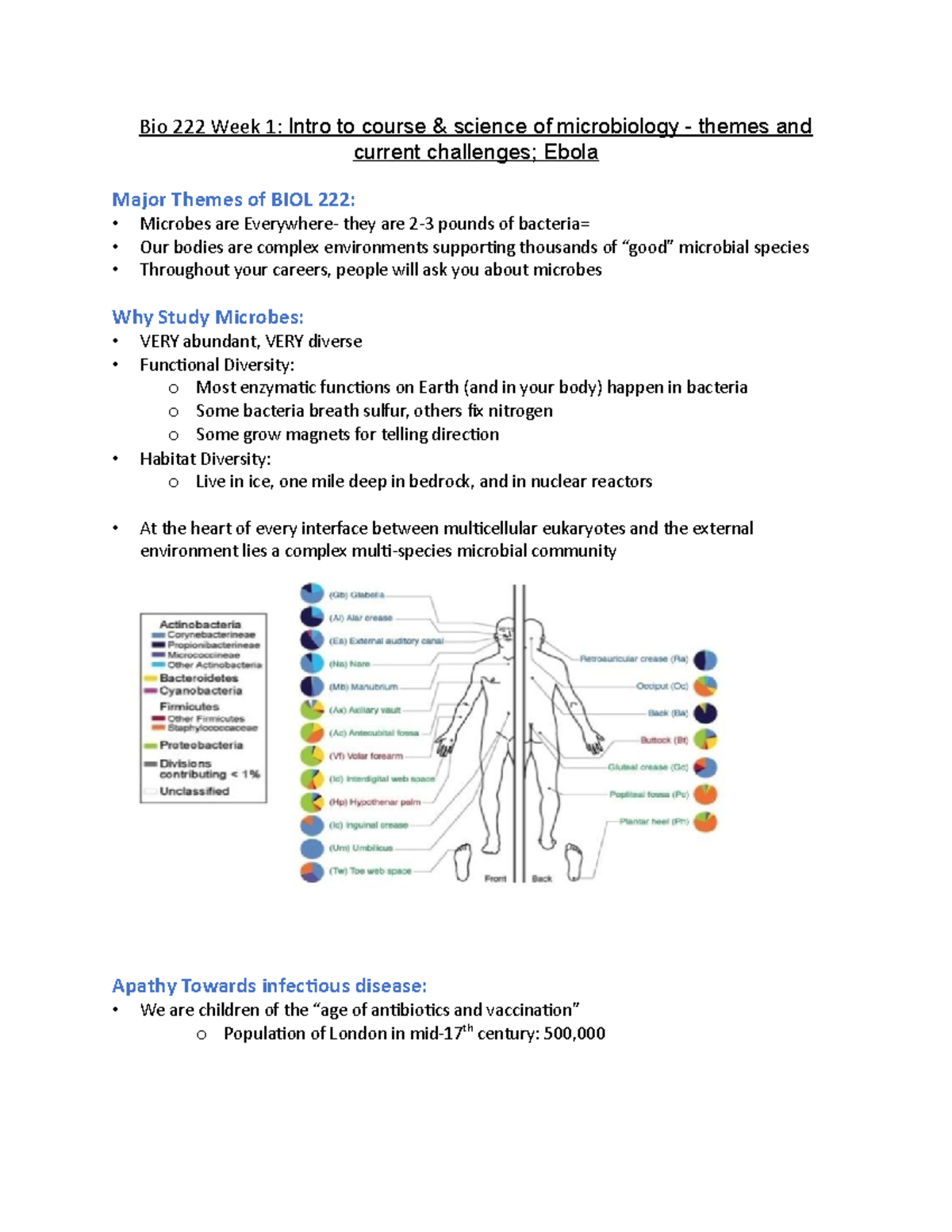 Bio 222 Week 1 - microbiology week 1 - Bio 222 Week 1: Intro to course ...