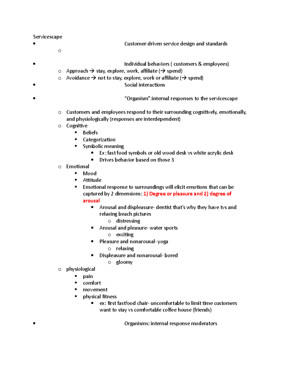 Servicescape 10:30 - Lecture notes - Servicescape o service design and ...