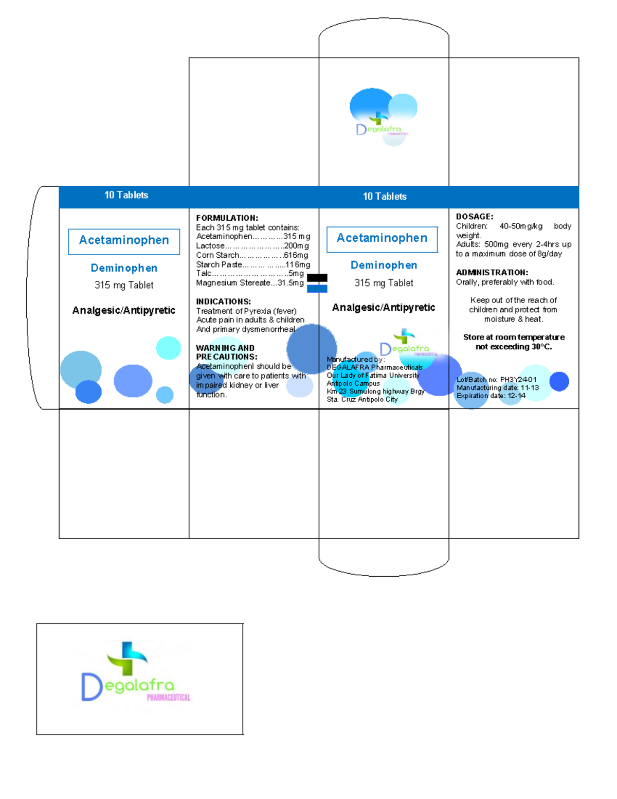 Exp 1 Box - daaaa - Tablets Deminophen 315 mg Tablet Analgesic ...