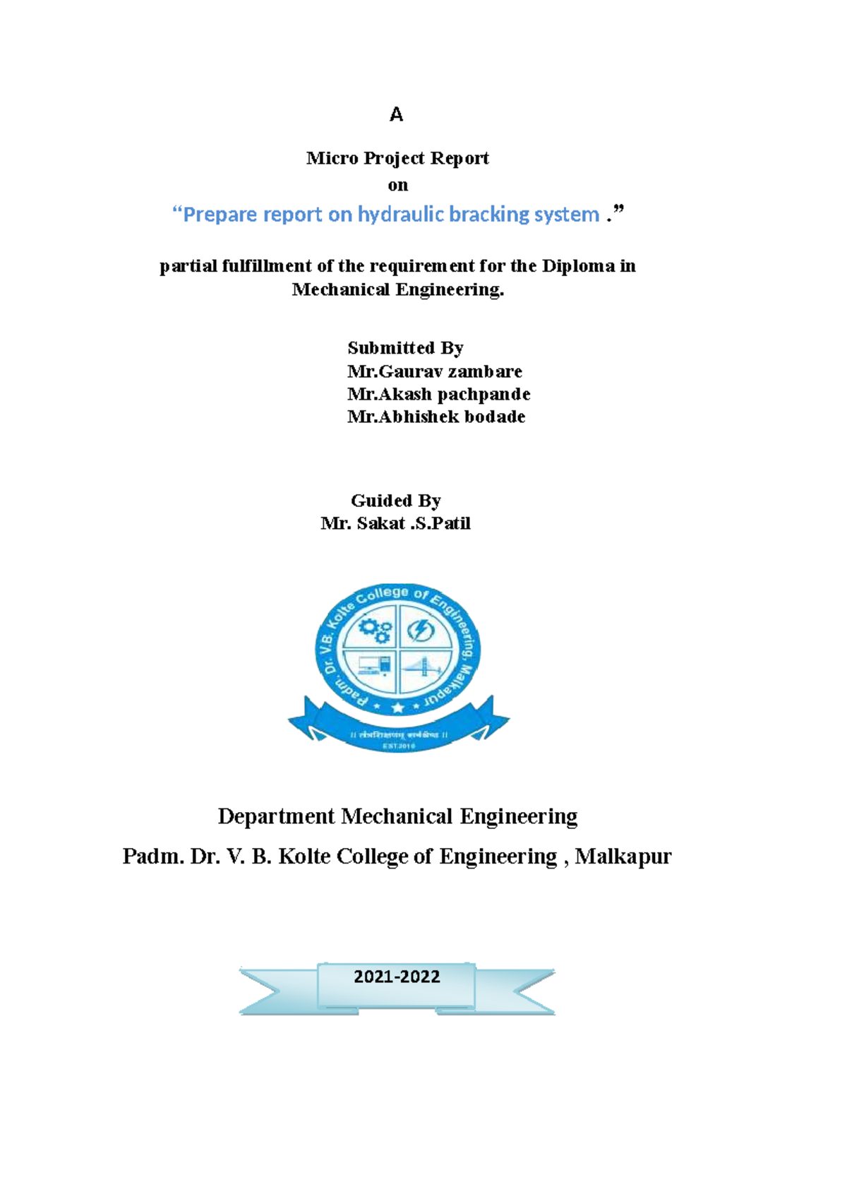 Guarav zambarev AEN - dfuohdyhifbdhibdhifbdef - 2021- A Micro Project Report on “Prepare report ...