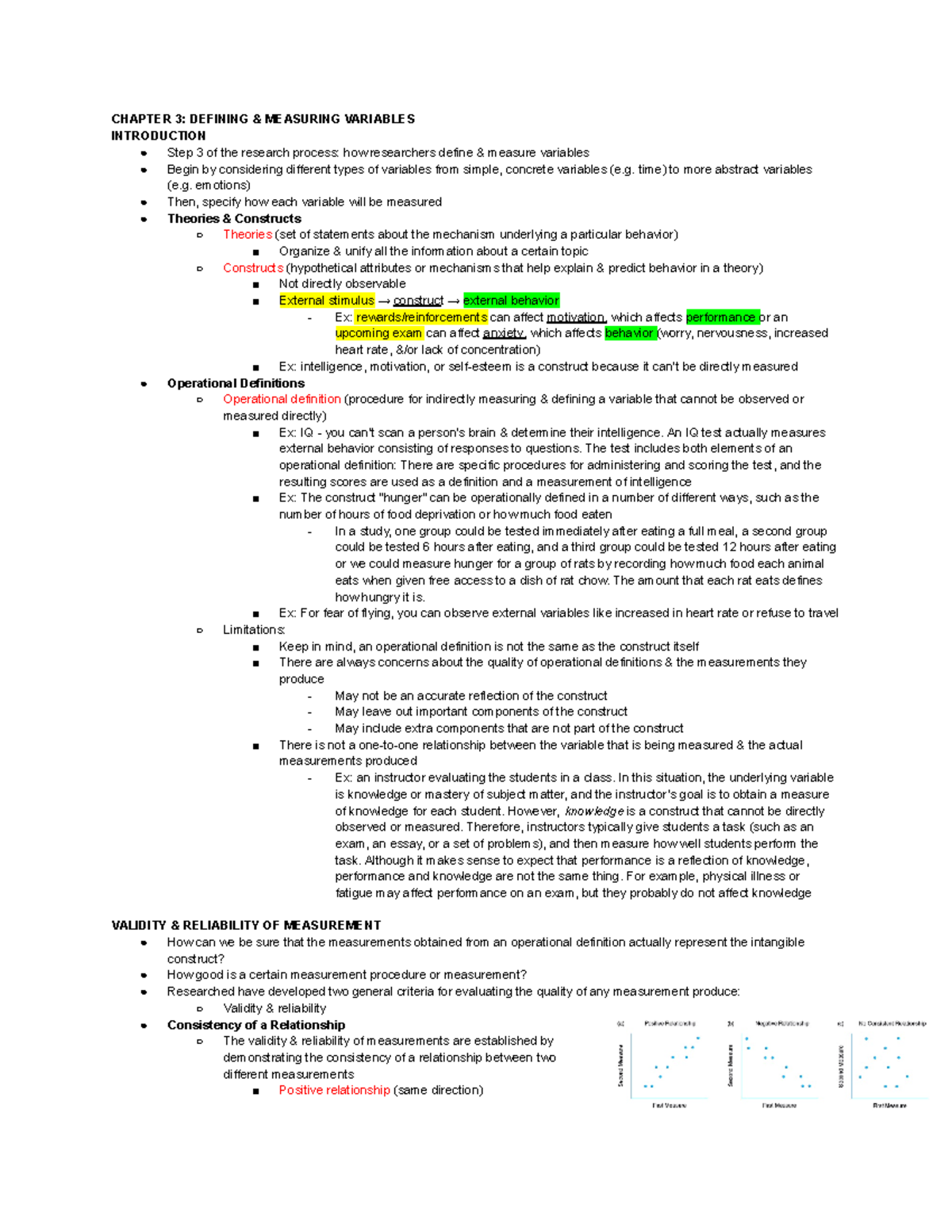 PSY 3213 Chp 3 Notes - CHAPTER 3: DEFINING & MEASURING VARIABLES ...
