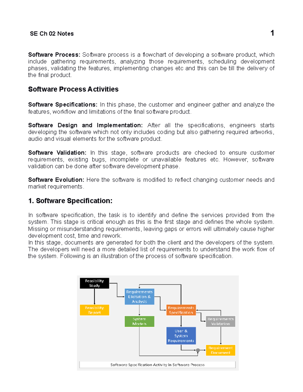 Software Engineering chapter 2 notes - Software Process: Software ...