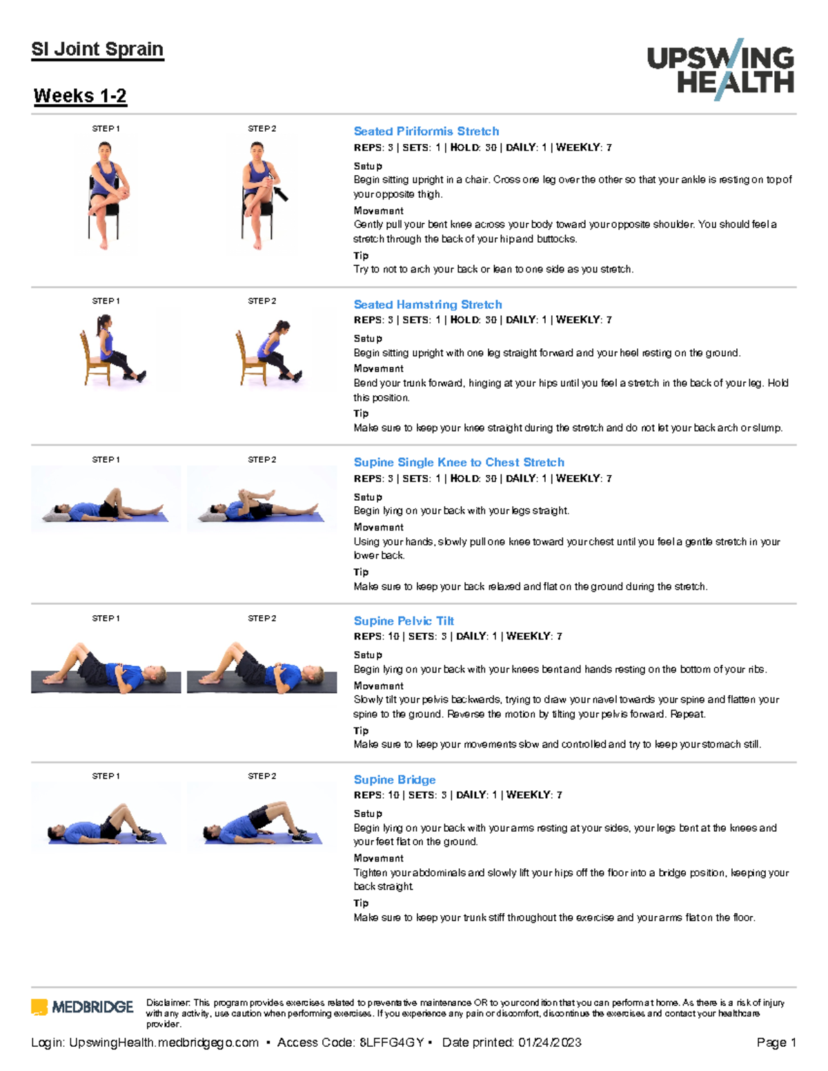 SI-Joint-Sprain - STEP 1 STEP 2 Seated Piriformis Stretch REPS: 3 ...