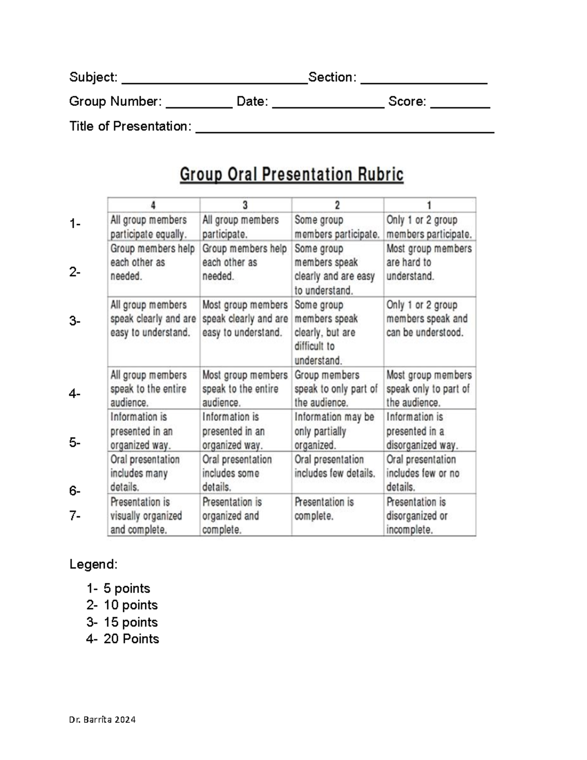 Group-Reporting-Rubric - Intermediate Accounting 2 - Dr. Barrita 2024 ...