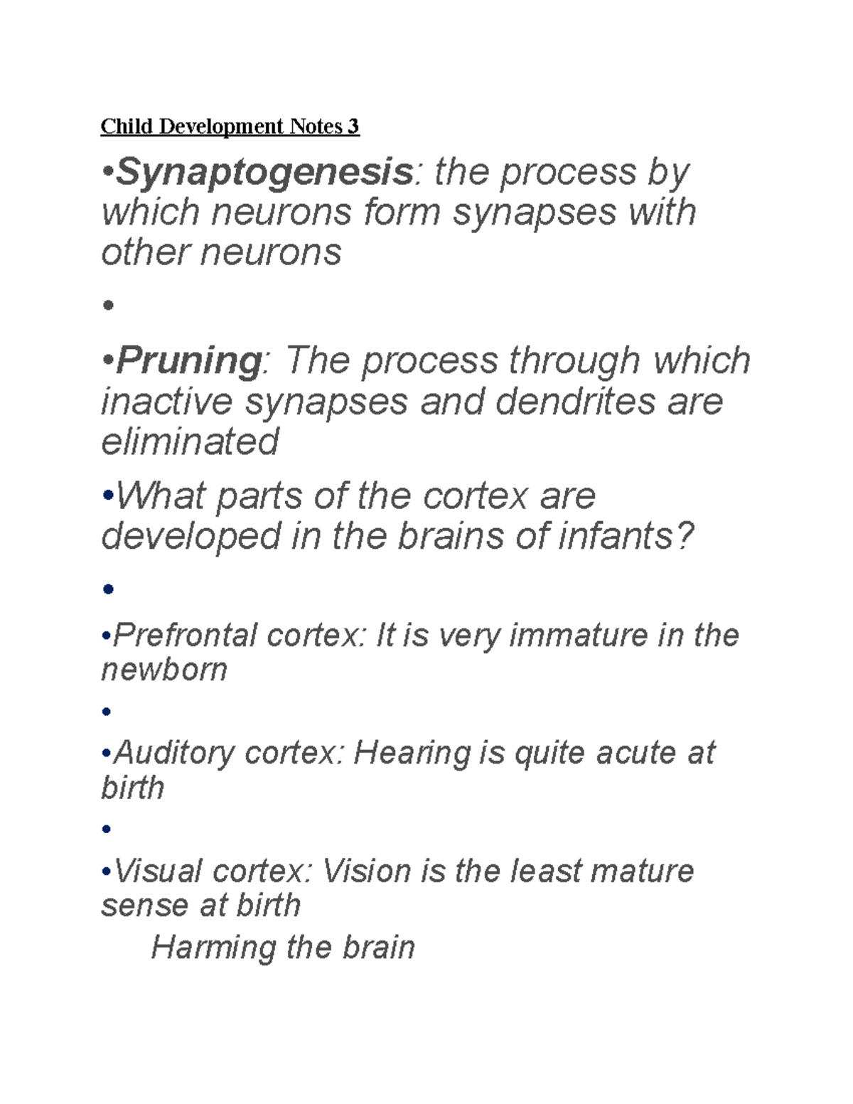 Child Development Notes 3 - Studocu