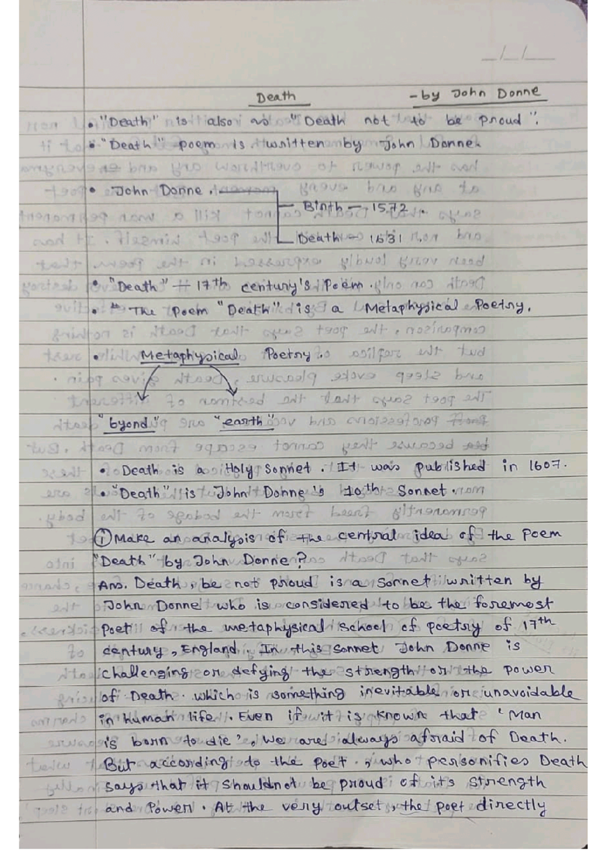 "Death be not proud" by John Donne (Holy Sonnet) - Death John Donne ...